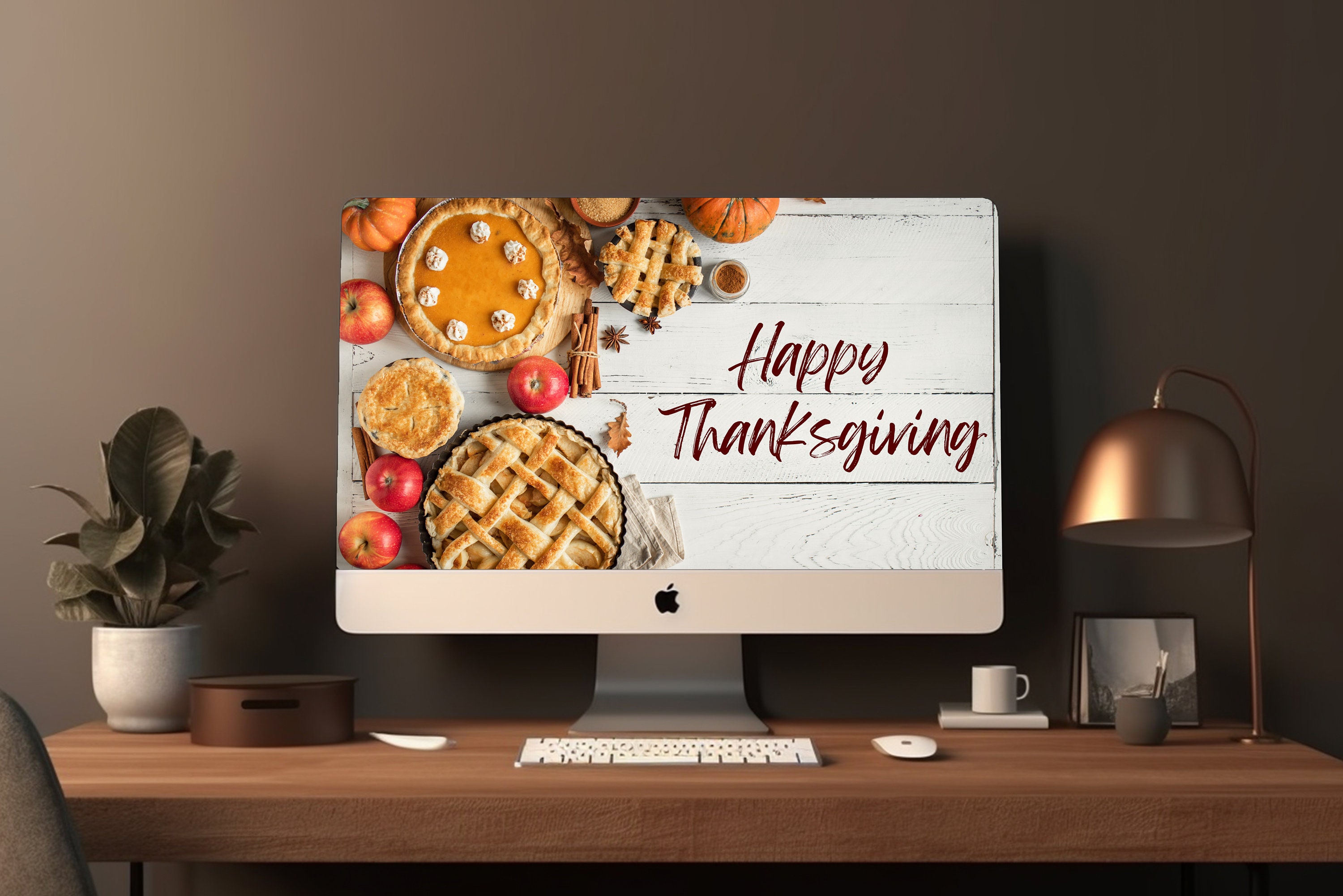 Thanksgiving Digital Zoom Background, Fall Home Office Backdrop, Autumn ...