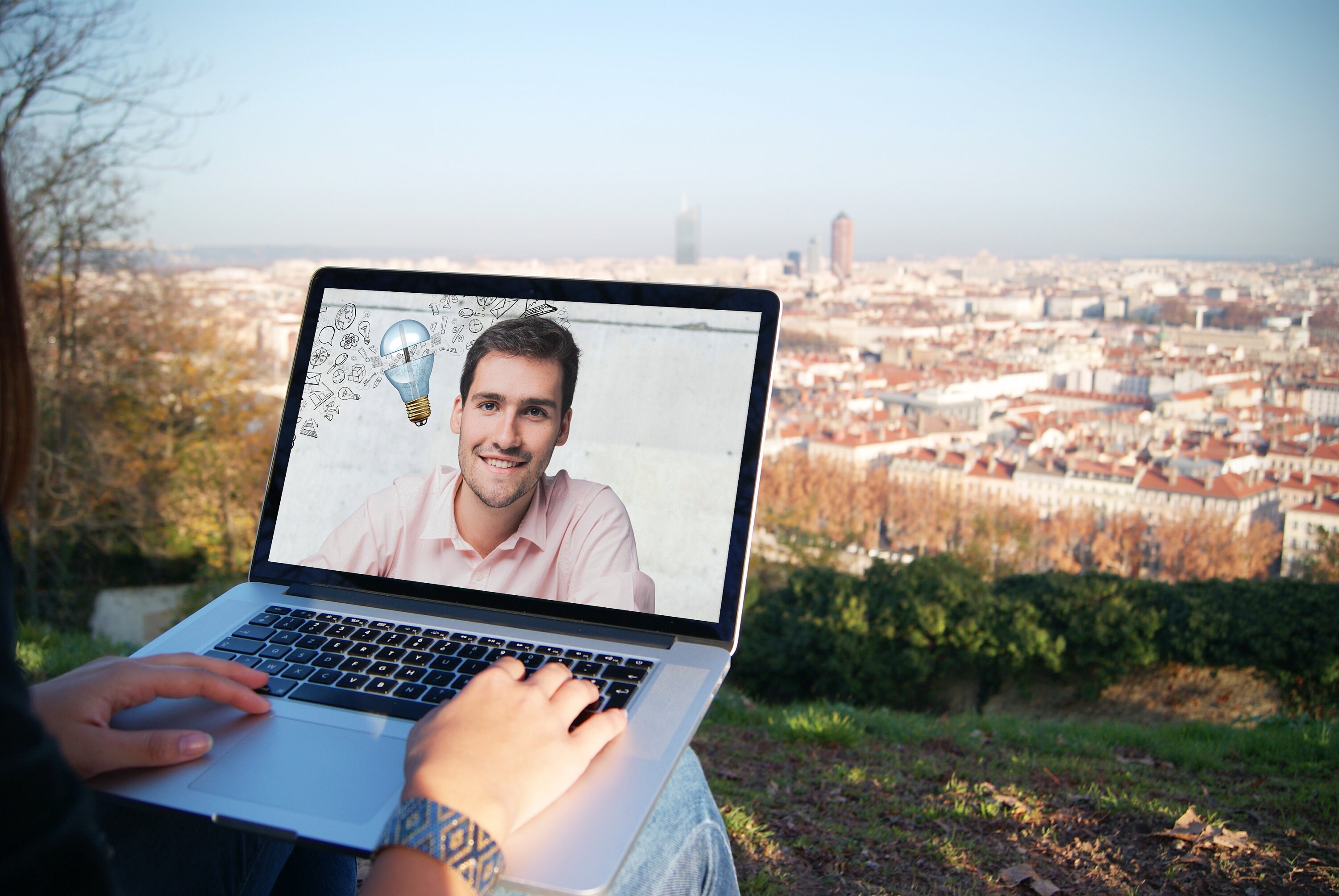 Thinking Light Bulb Home Office Zoom Background, Professional Business ...