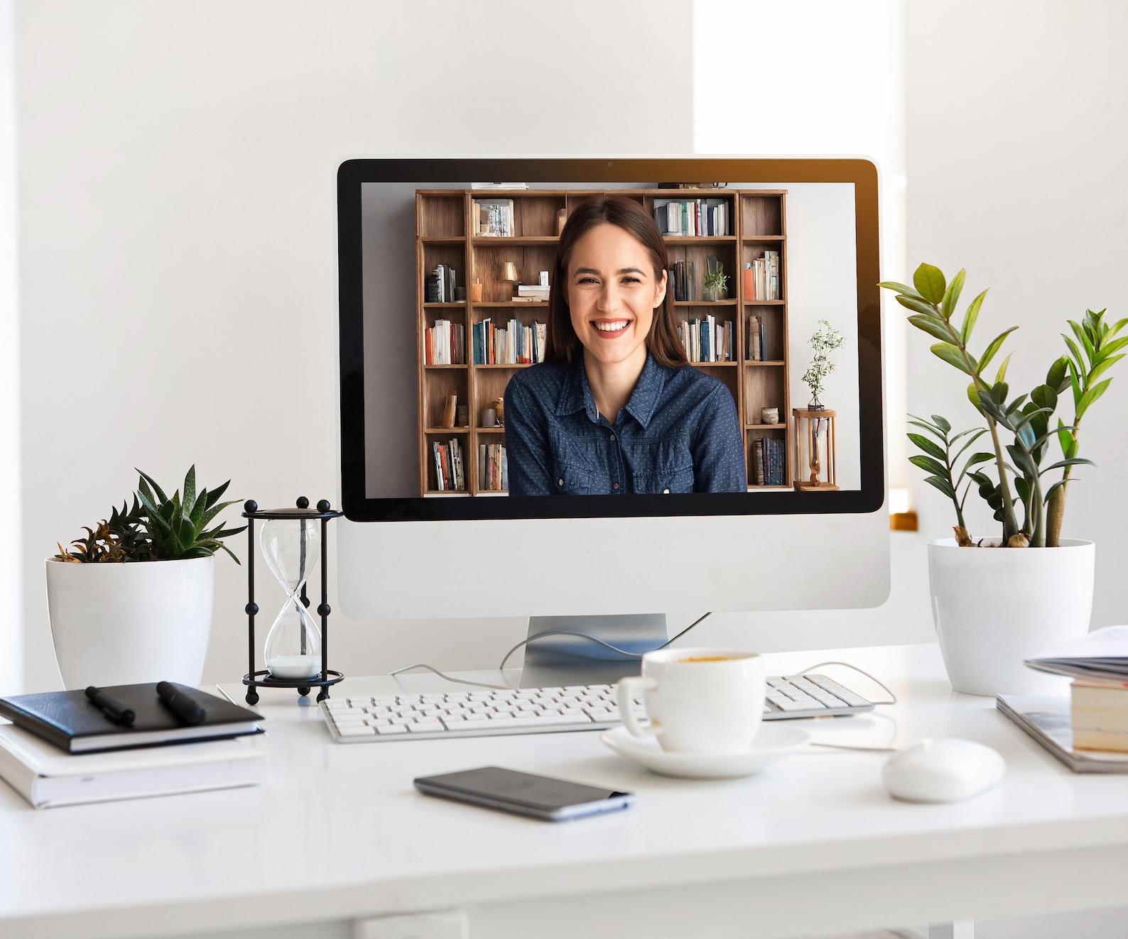 Zoom Backgrounds Bookcase, MS Teams Bookshelf Backdrop, Library Shelves ...