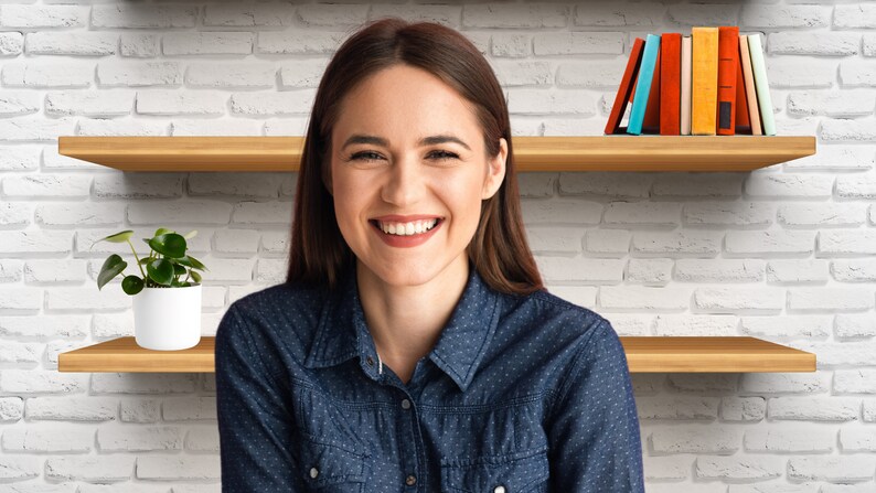 Zoom Background Bookshelf Home Office, Virtual Background for Zoom ...