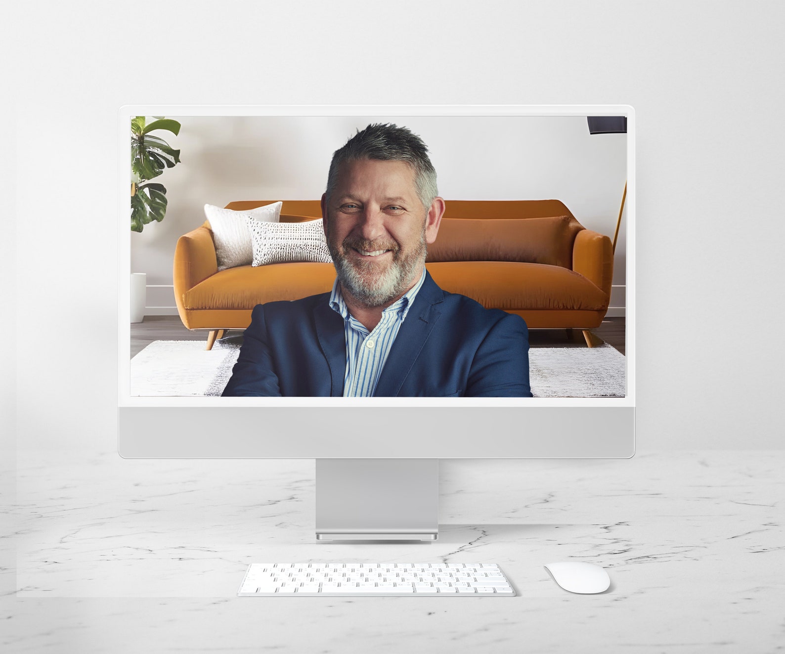 Realistic Zoom Background Living Room, Professional Office Background ...