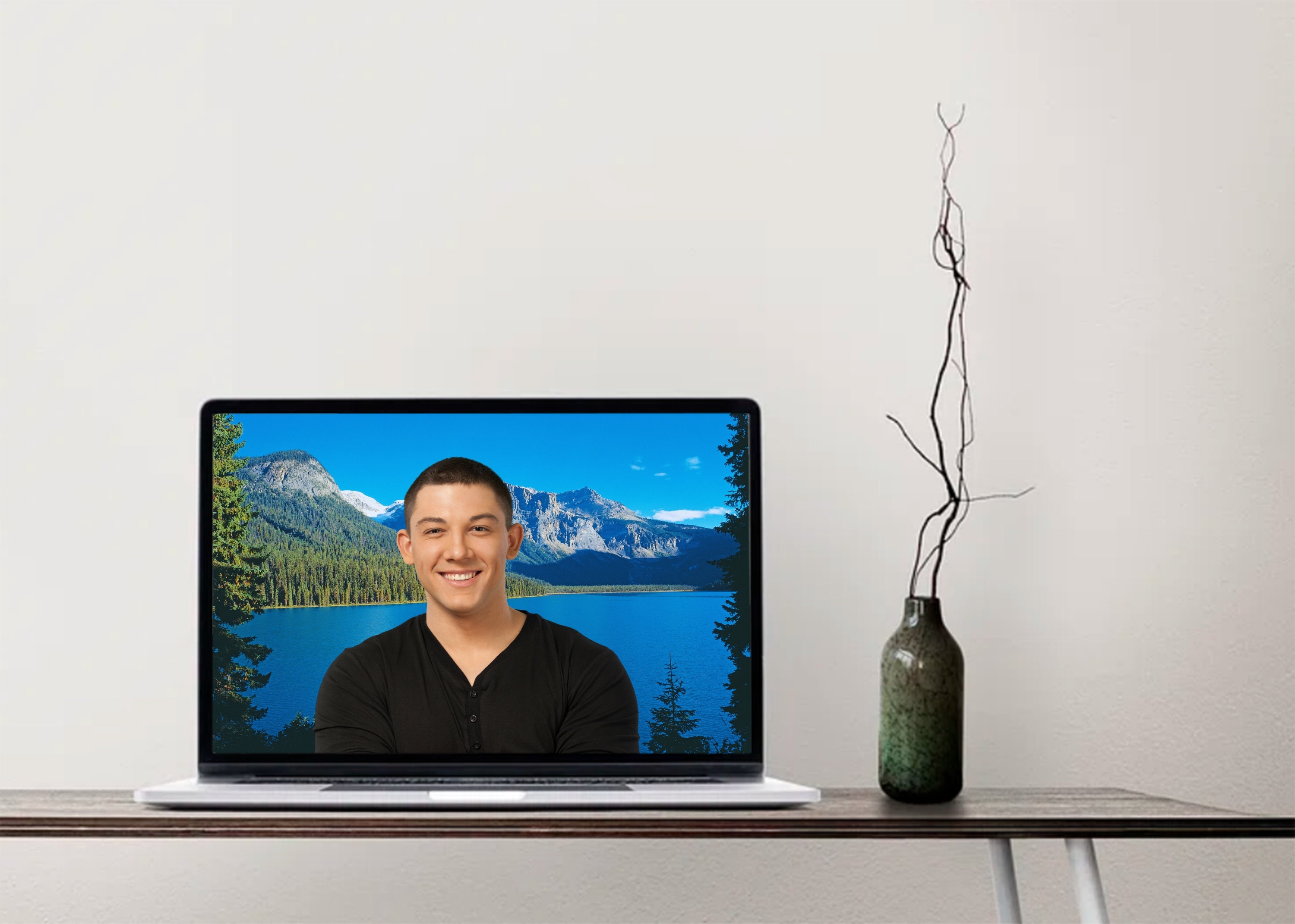 Zoom Background Mountains and Lake, Microsoft Teams Virtual Background ...