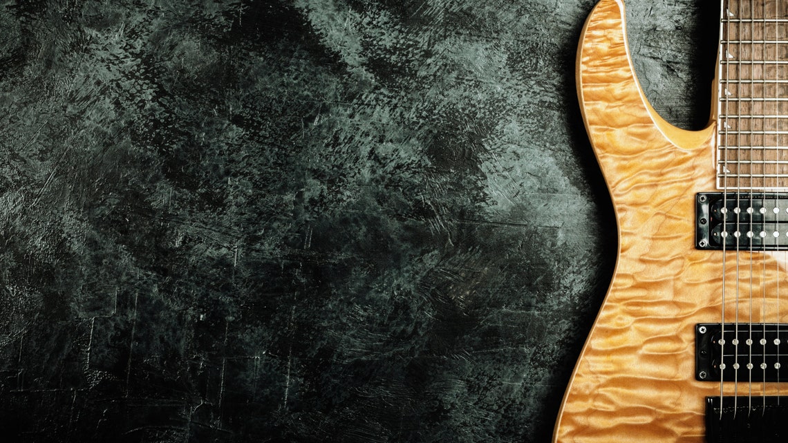 Guitar Home Office Zoom Background, Zoom Meeting Virtual Background, MS ...