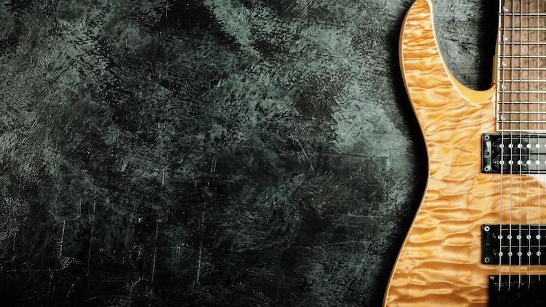 Guitar Home Office Zoom Background, Zoom Meeting Virtual Background, MS ...