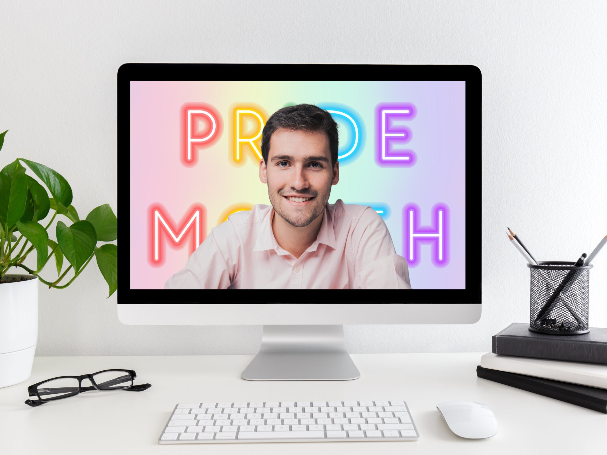 Work From Home Zoom Background to Celebrate LGBTQ Pride Month, Bright ...