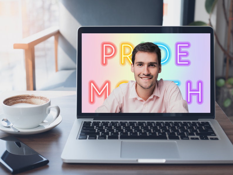 Work From Home Zoom Background to Celebrate LGBTQ Pride Month, Bright ...
