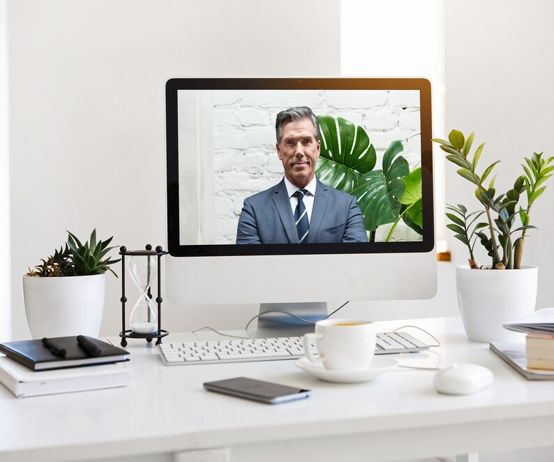 Plain Wall and Plant Background, White Zoom Background Instant Download ...