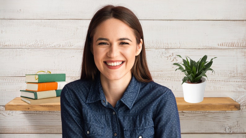 Shelves Virtual Background Zoom Meeting, Digital Home Office Backdrop ...