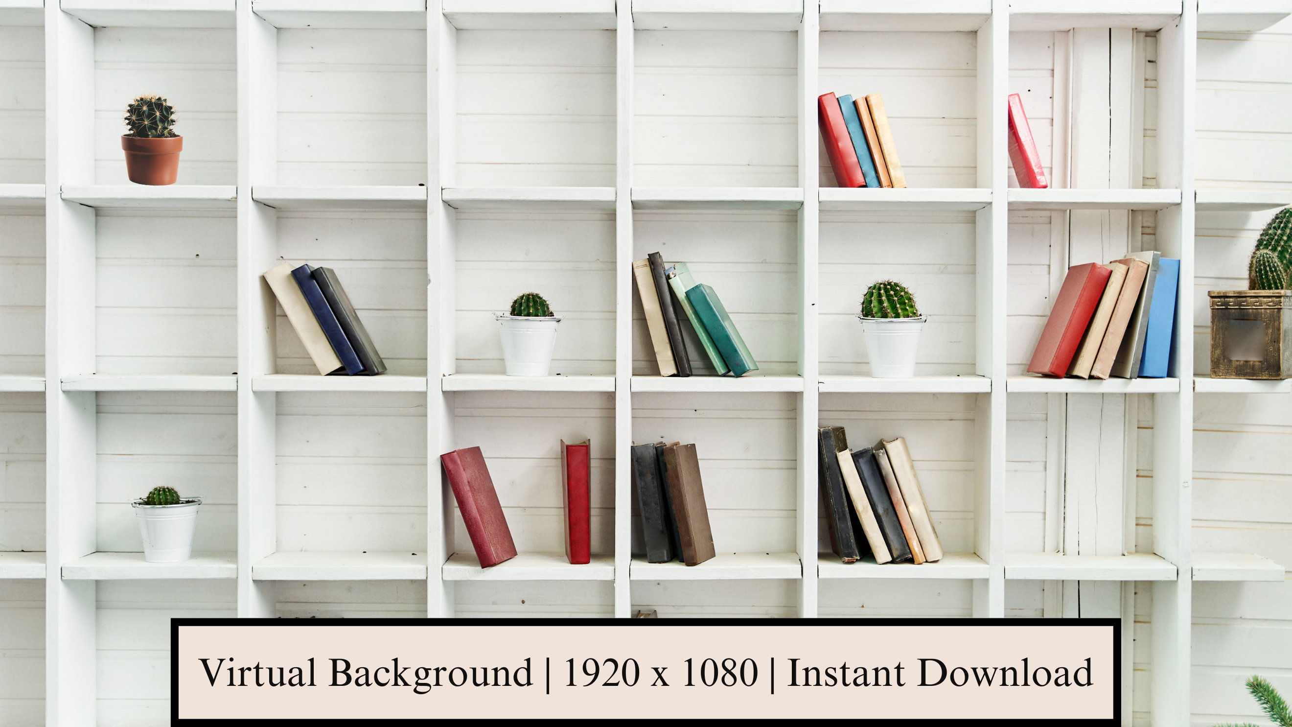 Virtual Zoom Background Bookcase, MS Teams Digital Download Virtual ...