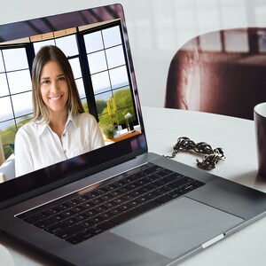 Bright Ocean Windows Zoom Background, Zoom Call Backdrop, Digital ...