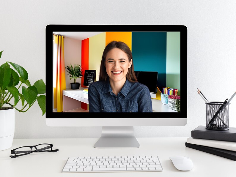 Multicolored Wall Zoom Background for Video Calls Fun Virtual - Etsy