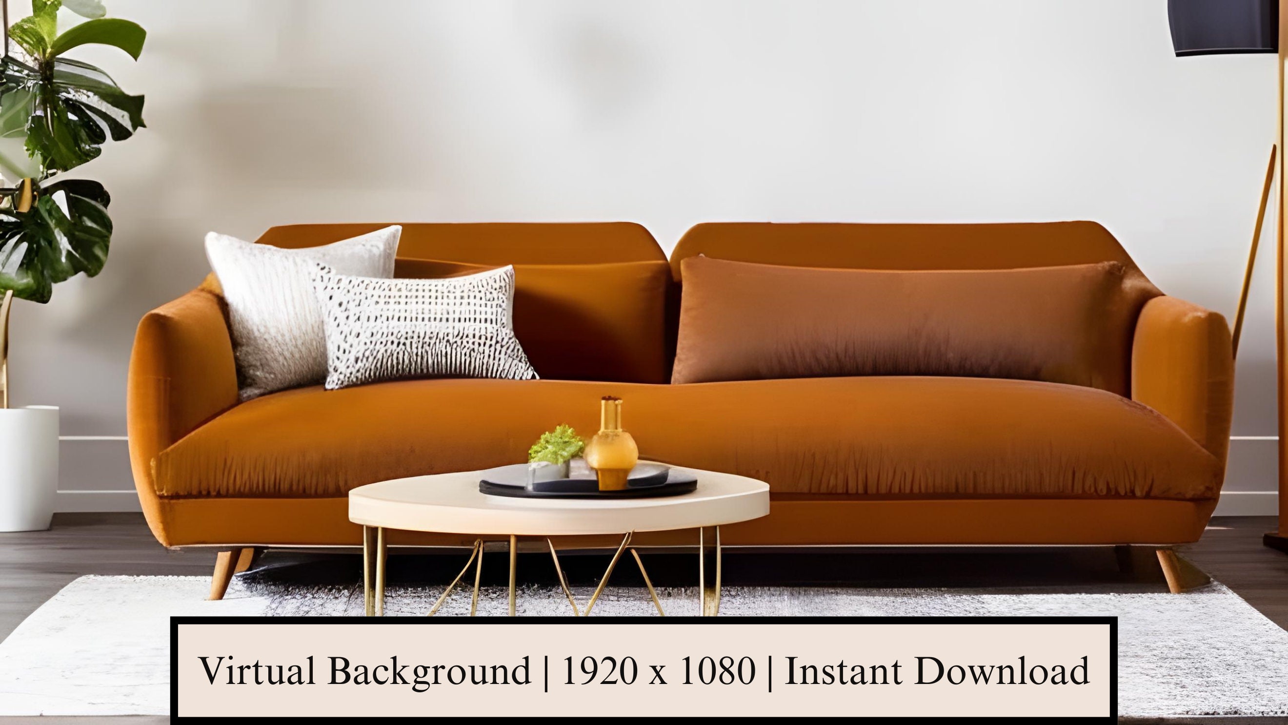 Realistic Zoom Background Living Room, Professional Office Background ...