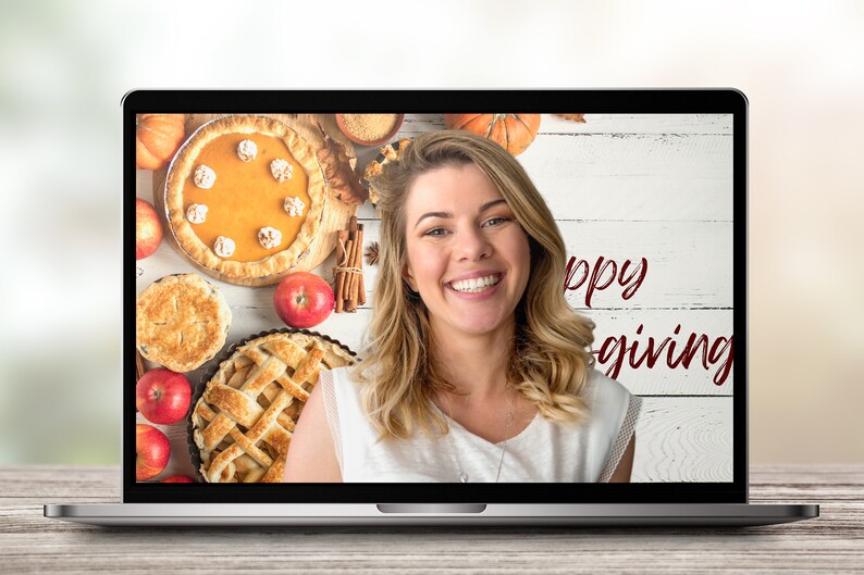 Thanksgiving Digital Zoom Background, Fall Home Office Backdrop, Autumn ...