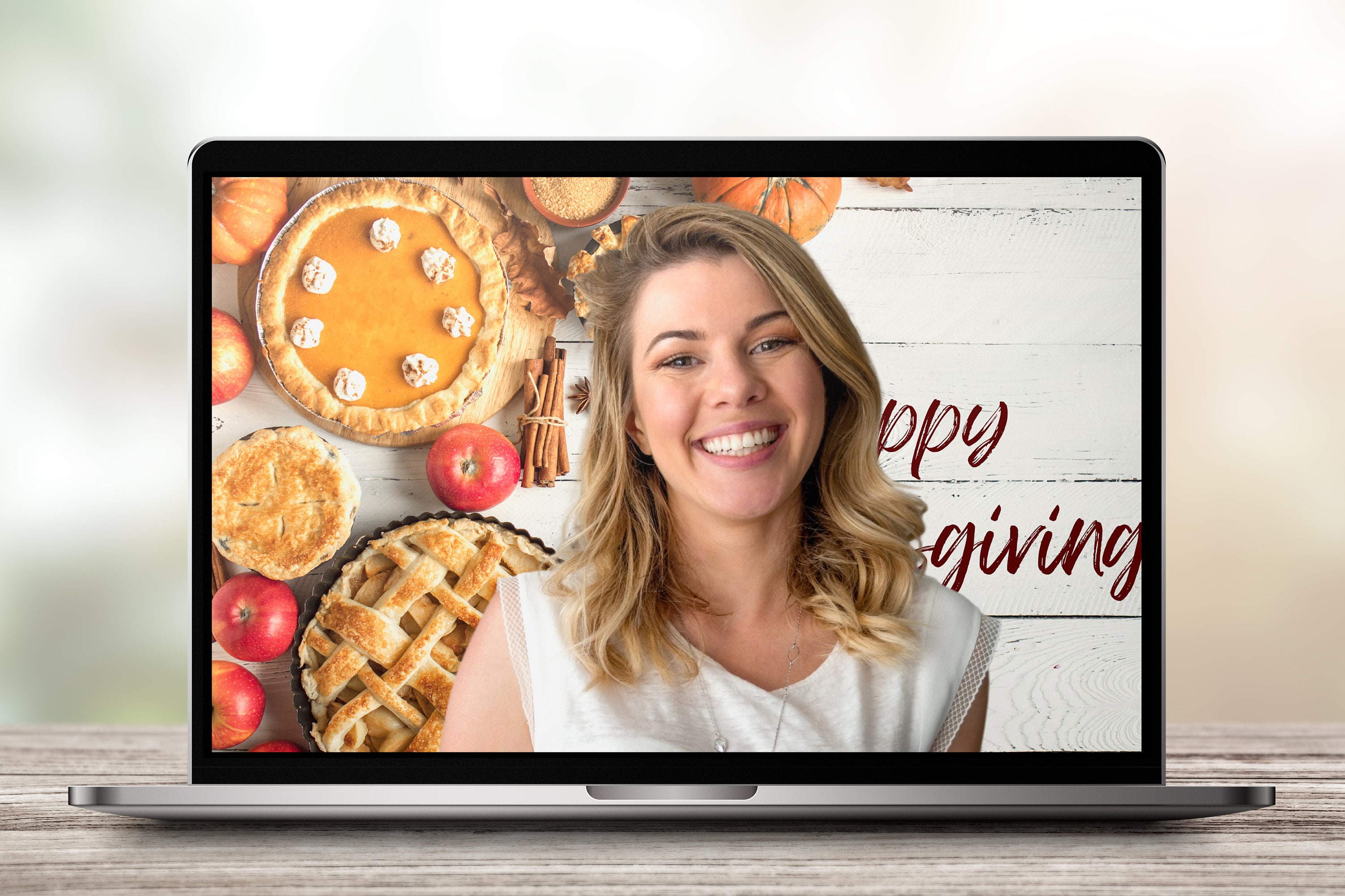 Thanksgiving Digital Zoom Background, Fall Home Office Backdrop, Autumn ...