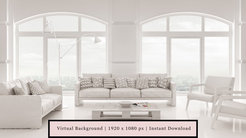 Bright White Virtual Background With Windows, Home Office Zoom ...