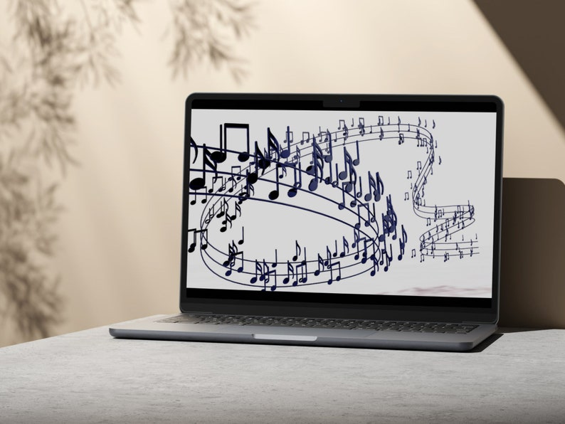 Remote Virtual Zoom Background, Music Note MS Teams Digital Download ...