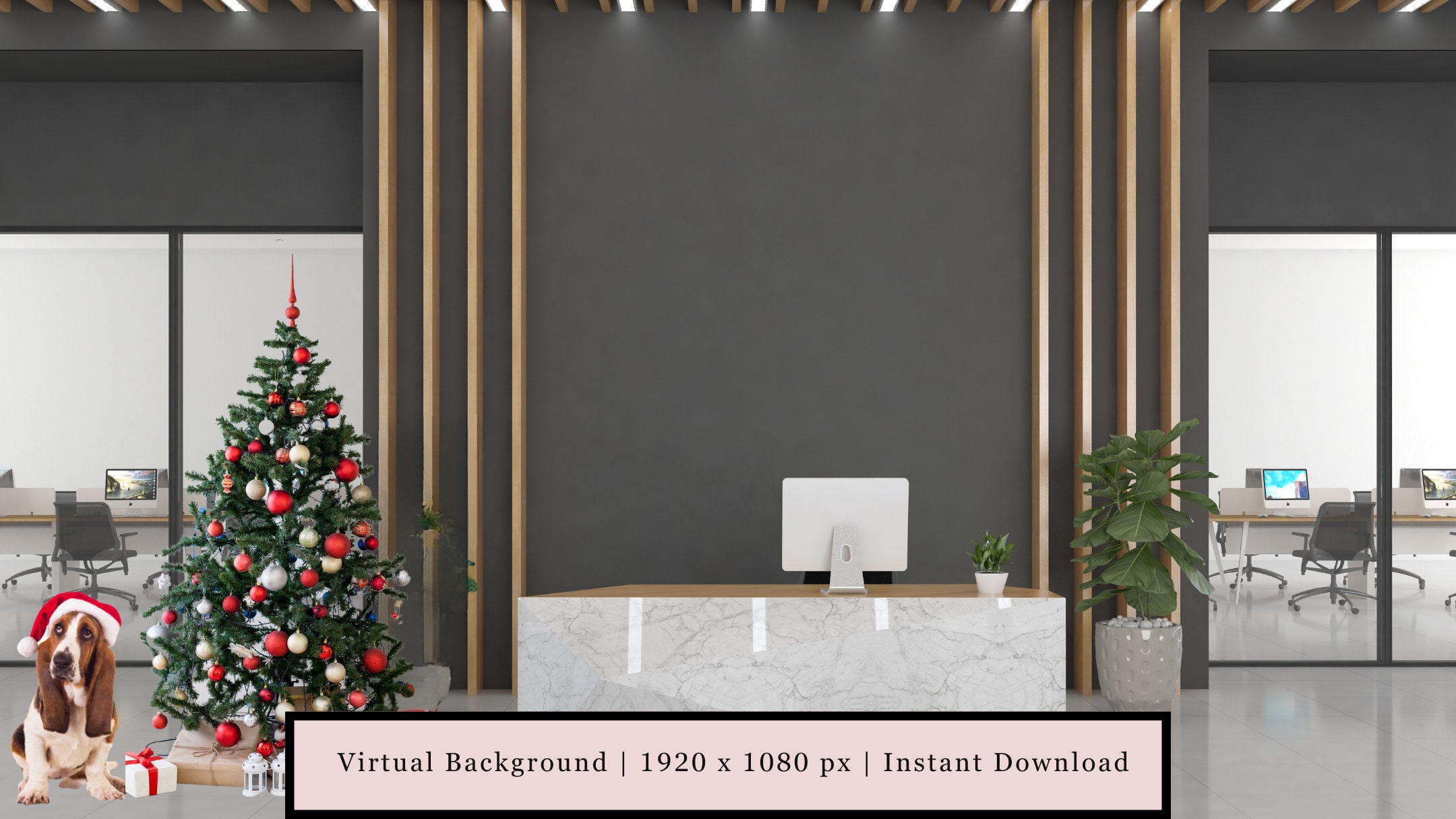 Professional Christmas Zoom Background, Christmas Tree Virtual ...