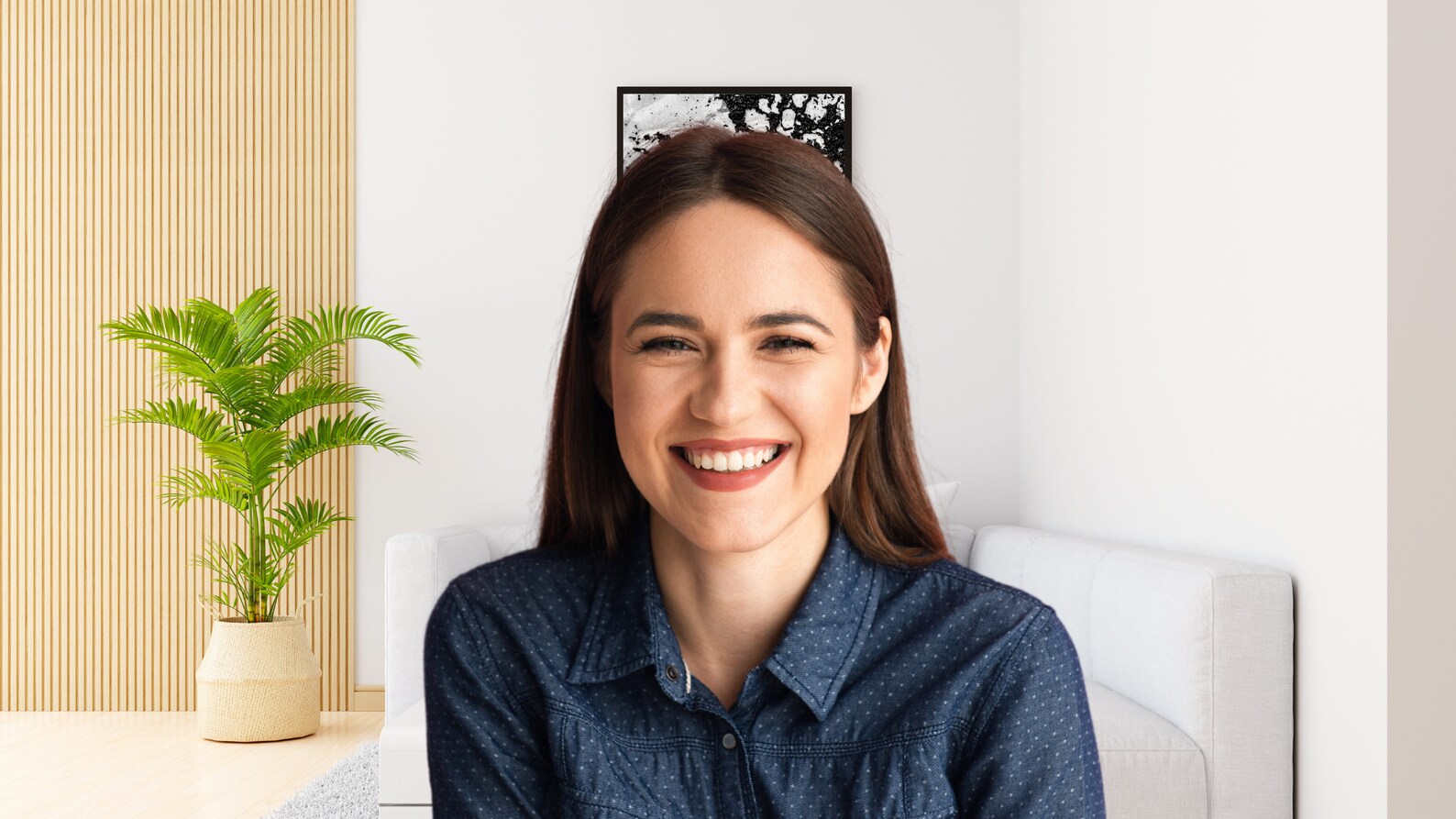 Bright White Zoom Virtual Background for Teams, Professional Digital ...