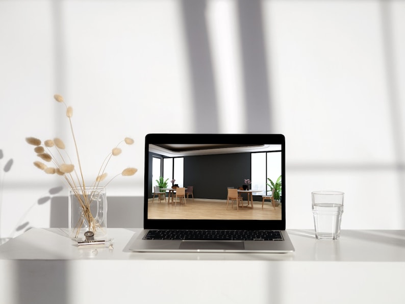 Modern Office Virtual Zoom Background, Microsoft Teams Digital Backdrop ...