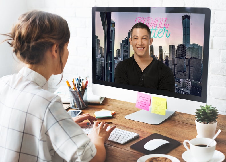 Skyline Zoom Background, Home Office Virtual Background Digital ...