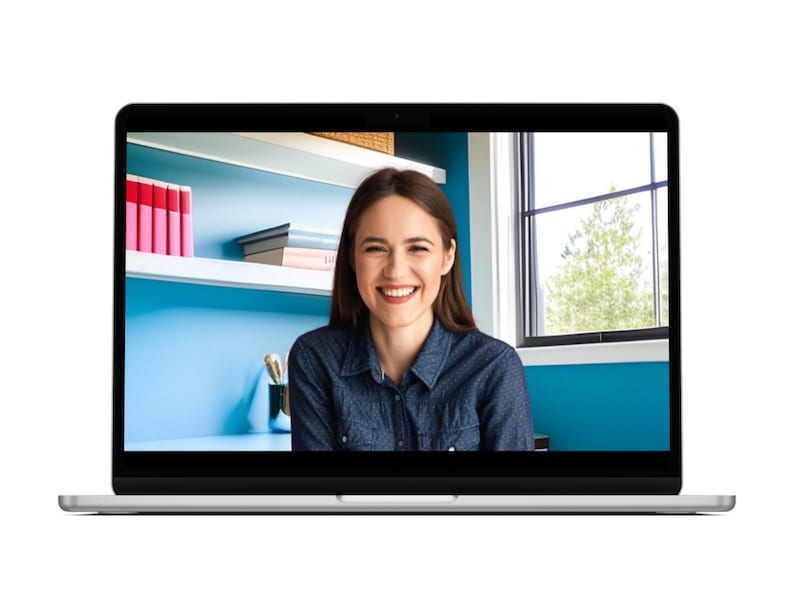 Bright Blue Zoom Background for Video Calls, Vibrant Colored Virtual ...