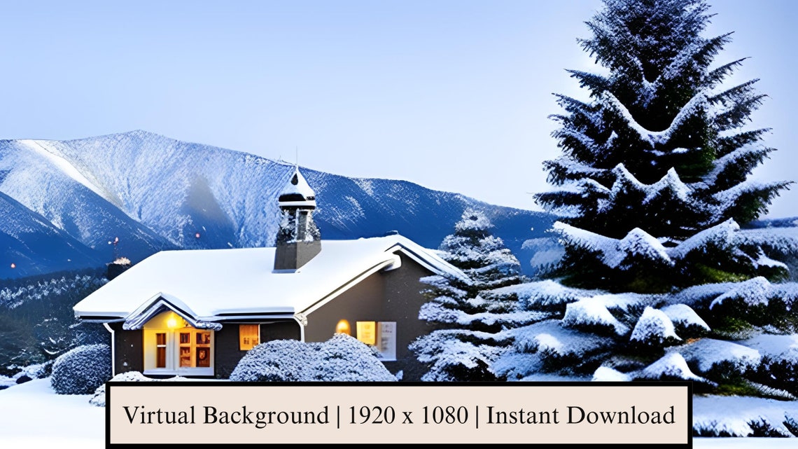 Zoom Background Home Office, Digital Xmas Backdrop, Snow Digital ...