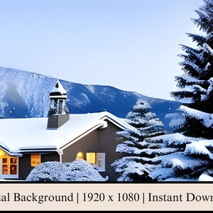 Zoom Background Home Office, Digital Xmas Backdrop, Snow Digital ...