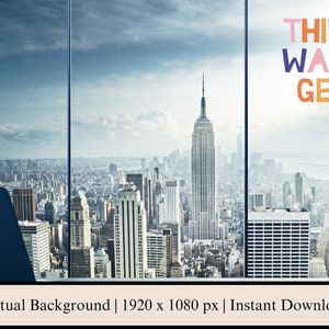 Motivational Zoom Background, Professional Skyline Office Backdrop ...