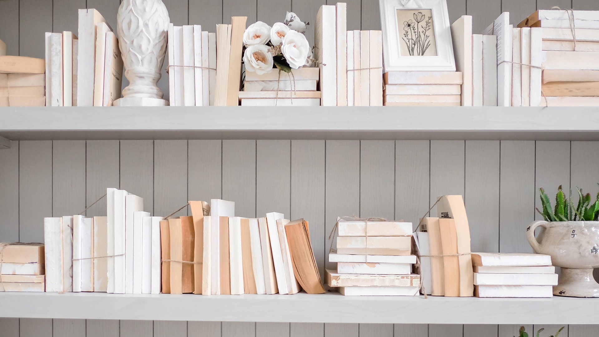 Neutral Home Office Zoom Background Bookcase, Virtual Background MS ...