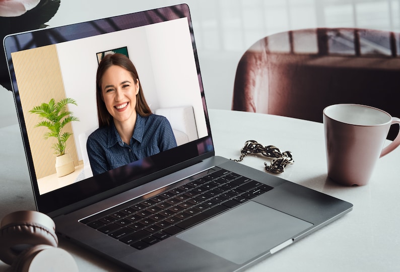 Professional Zoom Background With Bright Painting, Home Office Zoom ...