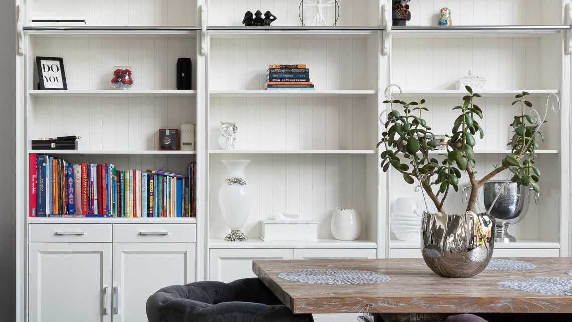 Bookshelf Zoom Background White, Professional Virtual Background ...