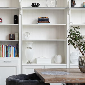 Bookshelf Zoom Background White, Professional Virtual Background ...