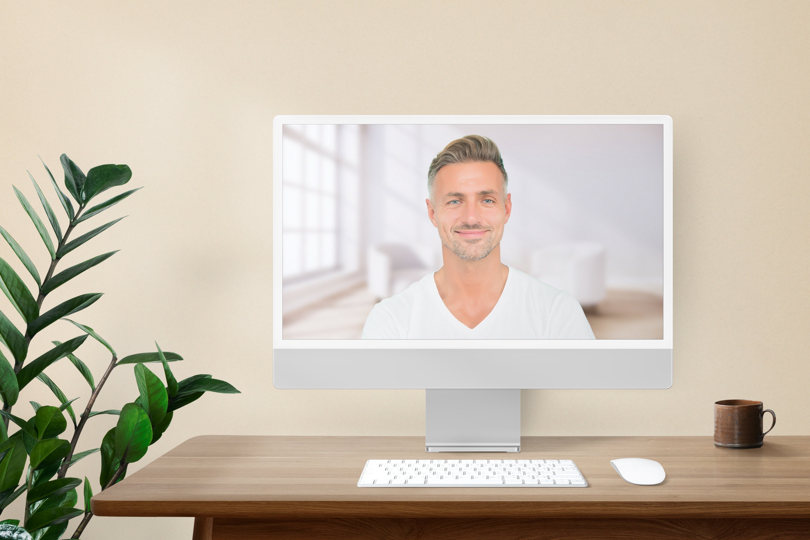 Minimalist Bright Zoom Background, Work From Home MS Teams Digital ...