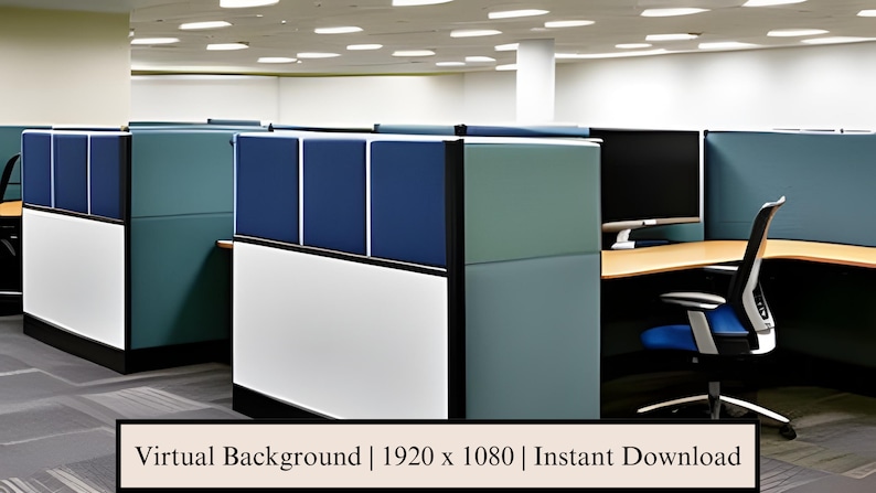 Cubicle Zoom Background, MS Teams Digital Download Virtual Background ...
