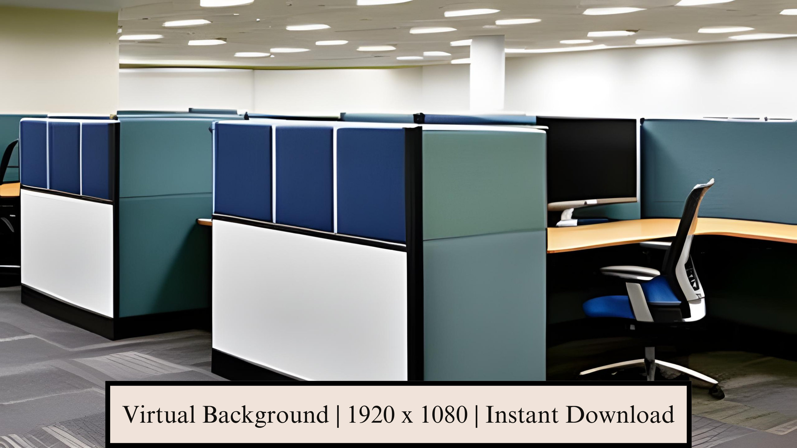 Cubicle Zoom Background, MS Teams Digital Download Virtual Background ...