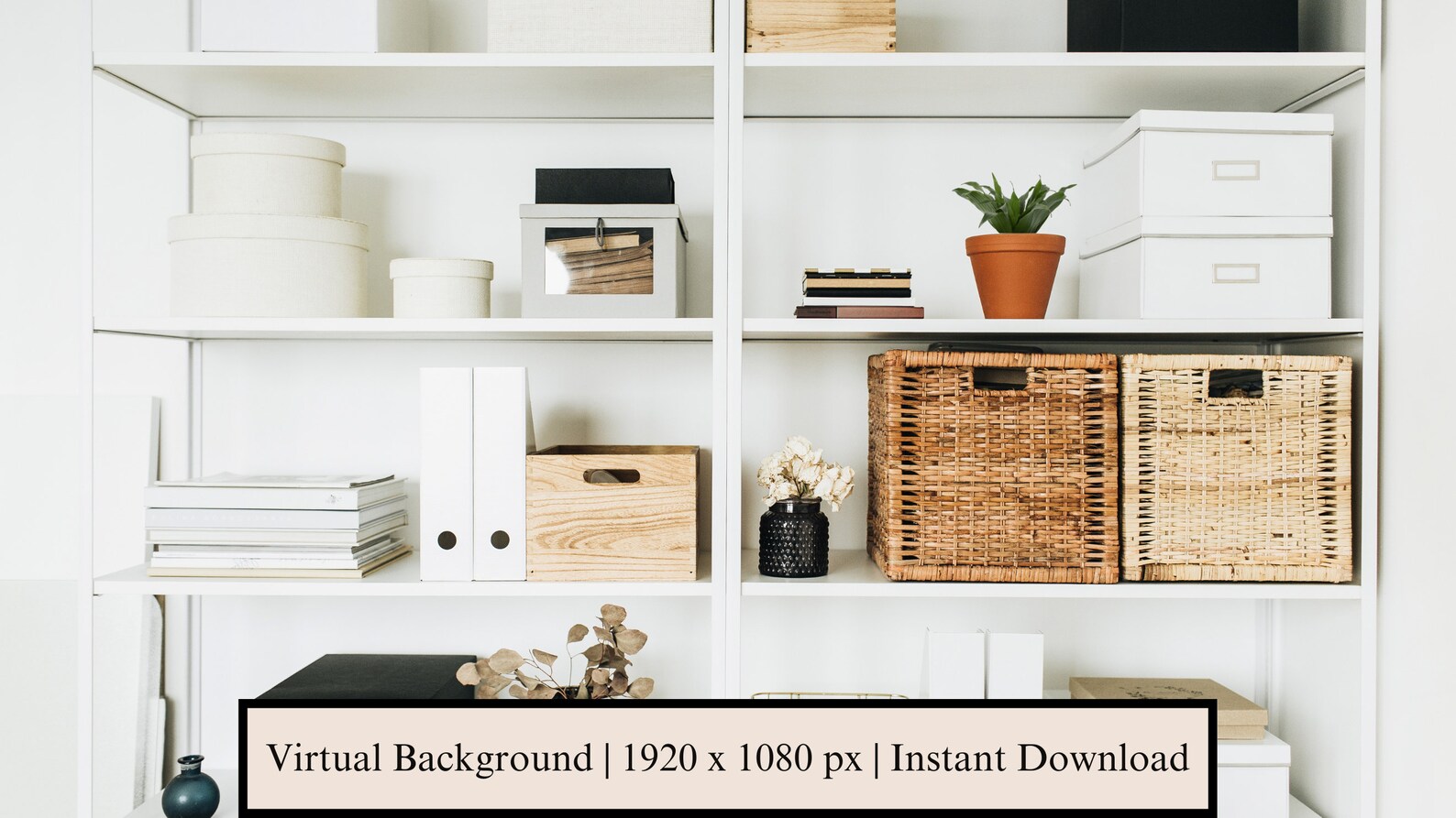 Weißer Regal-Zoom-Hintergrund, Virtueller Zoom-Meeting-Hintergrund ...