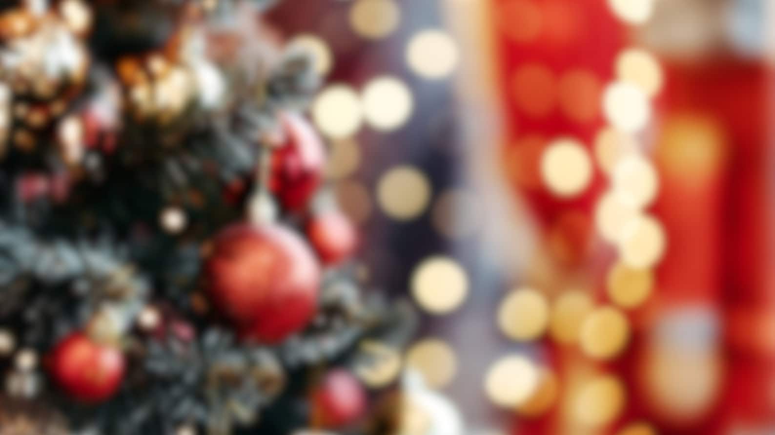 Christmas Virtual Zoom Background, Blurred Christmas Lights Digital ...