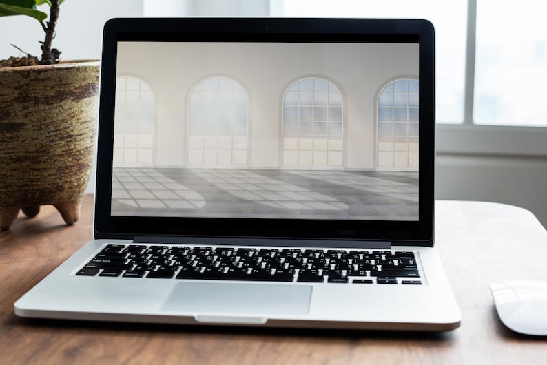 White Windows Virtual Background, Digital Zoom Background, Home Office ...