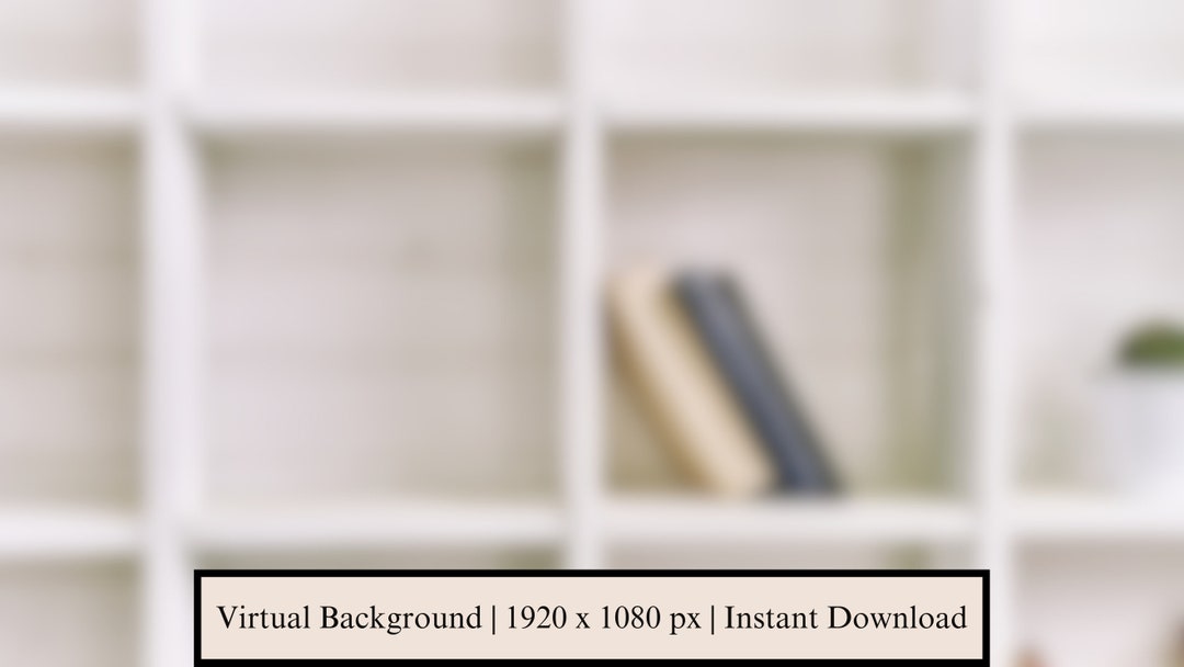 Blurred Bookcase Virtual Background, Digital Bookshelf Background ...