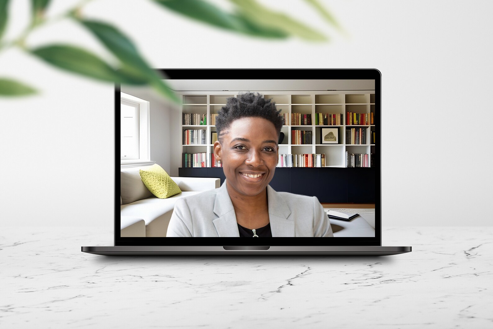 Home Zoom Background With Bookshelf, Work From Home Virtual Background ...