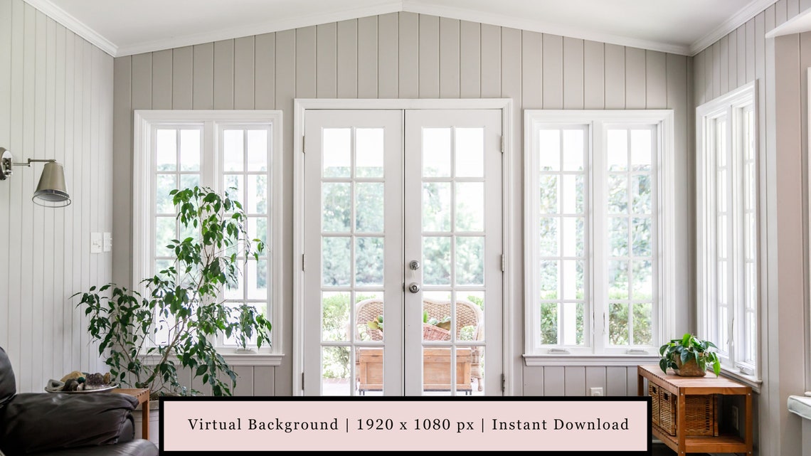 Bright White Windows Zoom Background for Video Calls, Home Office ...