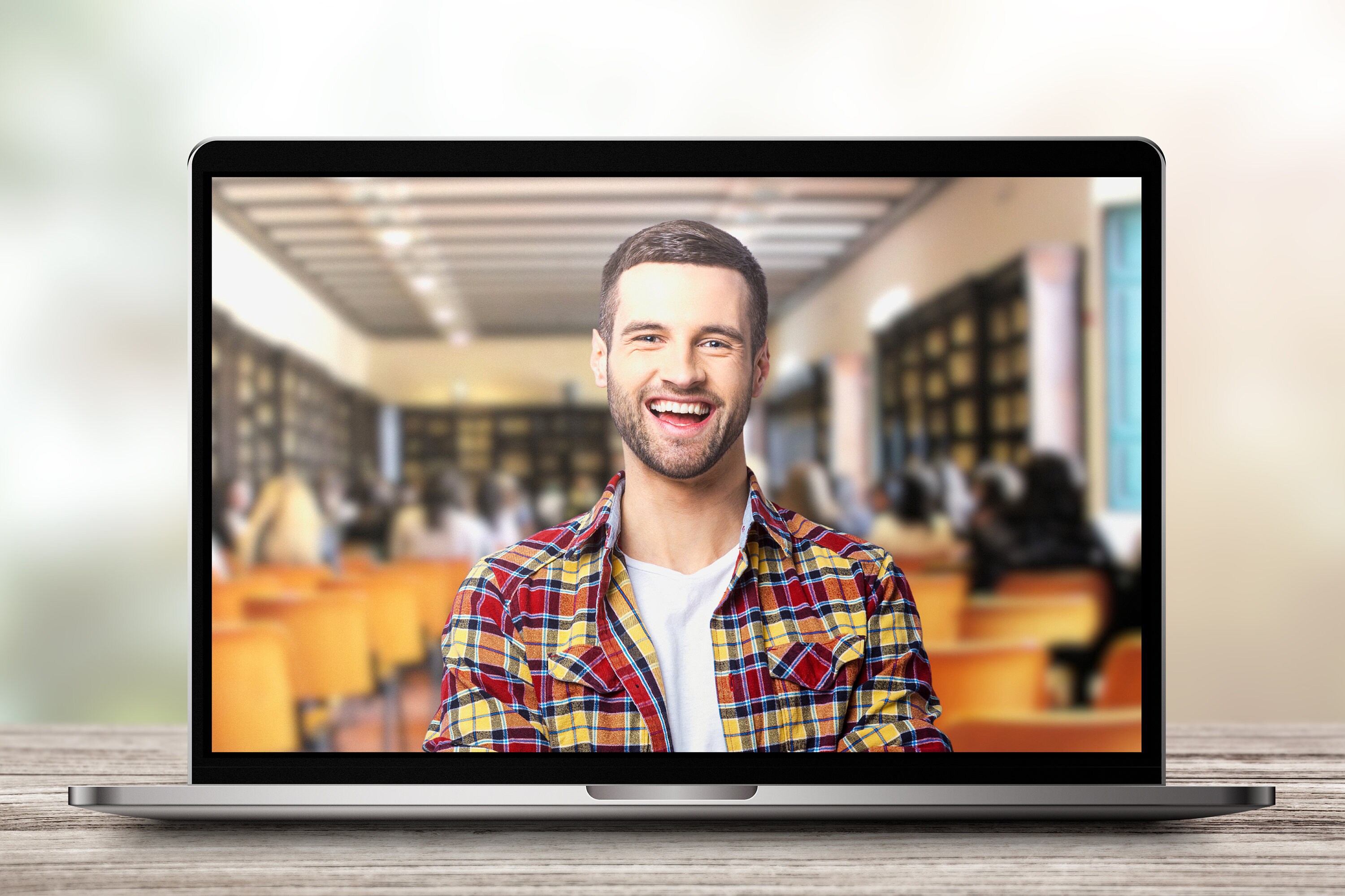 Blurry Online Classroom Backdrop Background, Online Learning Zoom ...