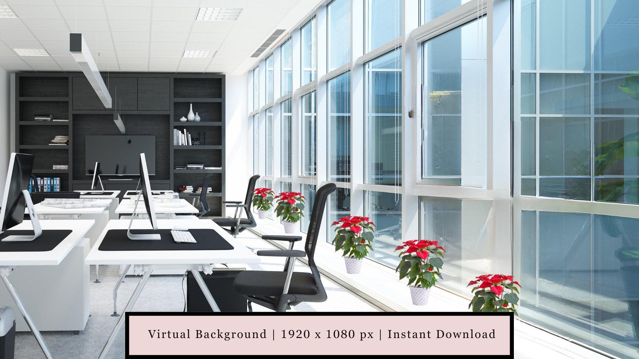 Best Christmas Zoom Office Background, Professional Home Office Xmas ...