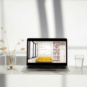 Motivating Home Office Zoom Background, Positive Quote Shelf Backdrop ...