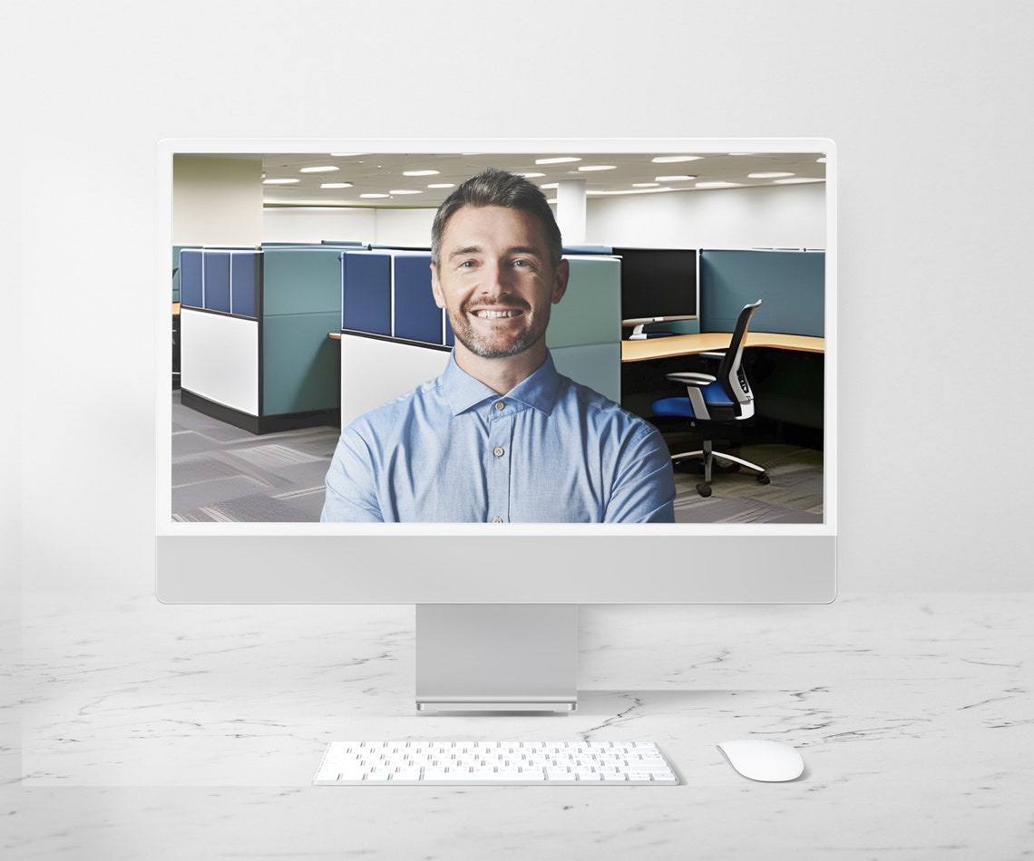 Cubicle Zoom Background, MS Teams Digital Download Virtual Background ...