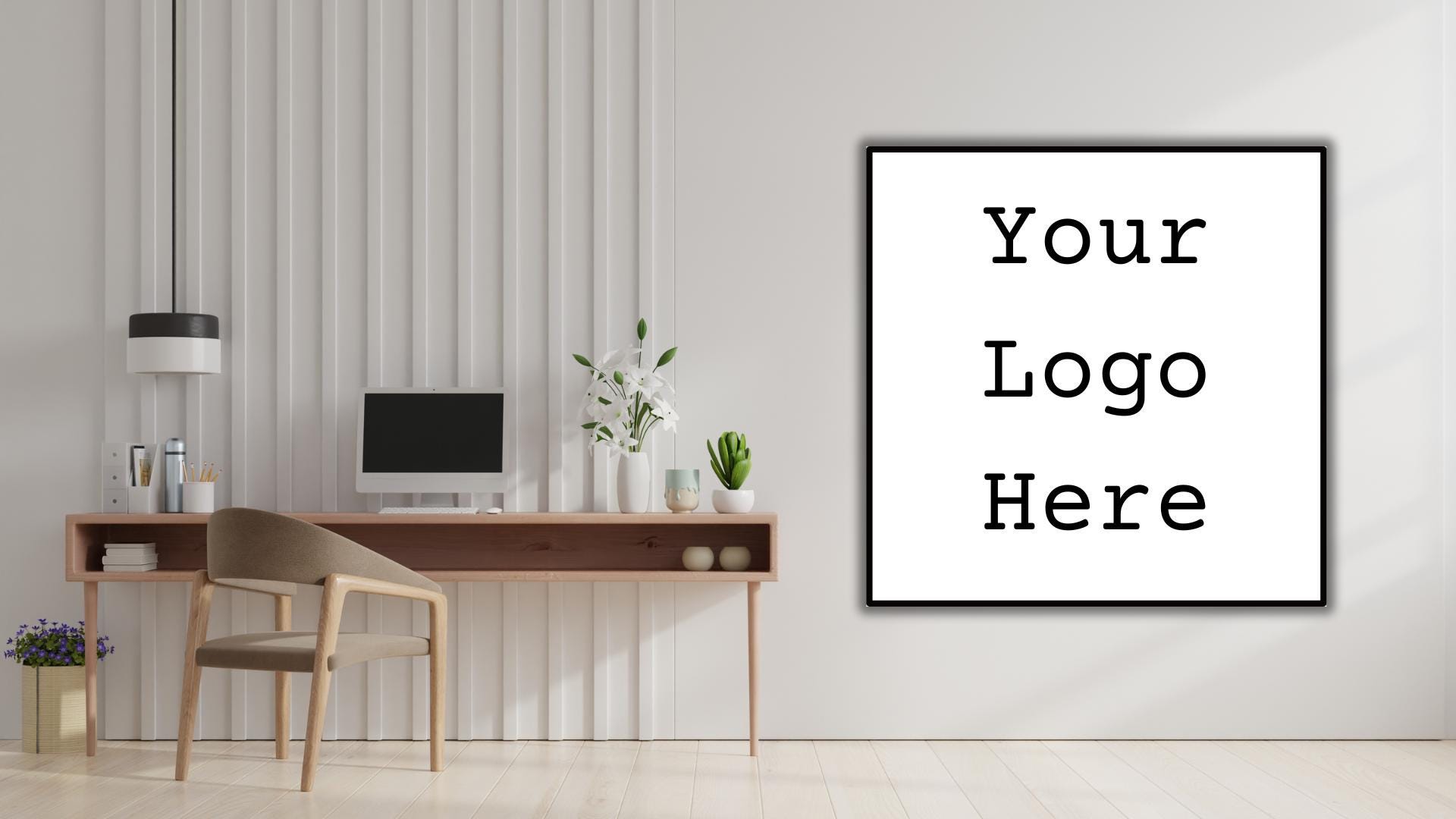 White Modern Home Office Wall Shelving Zoom Background, Bookshelf ...