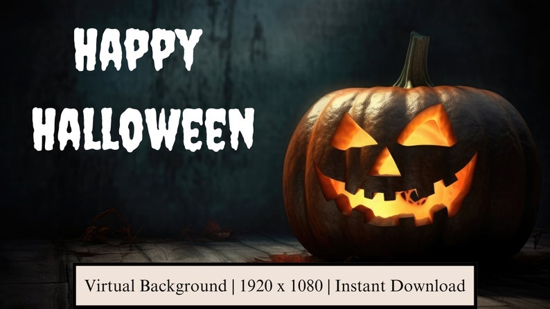 Zoom Halloween Background, MS Team Background, Digital Download Virtual ...