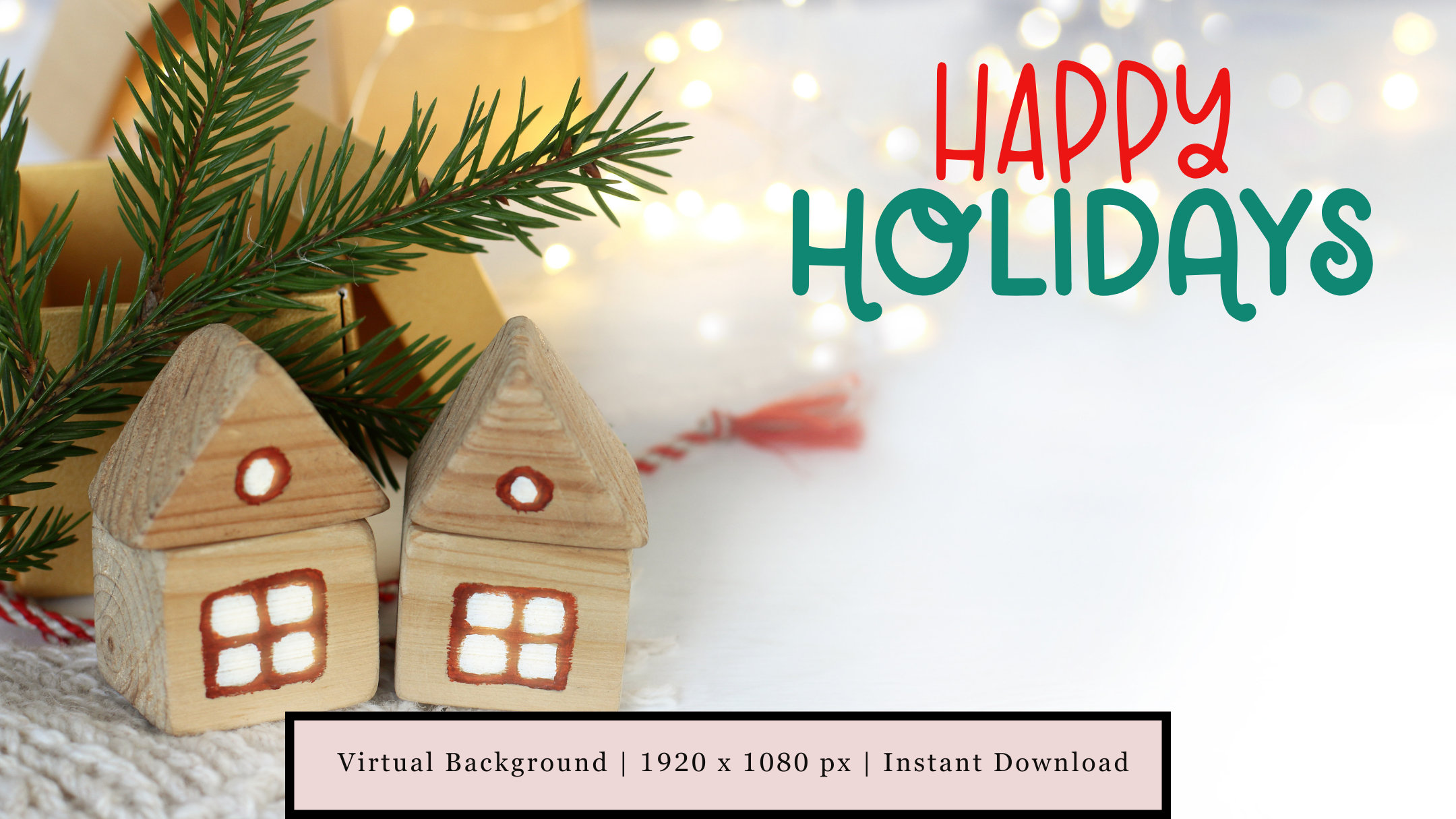 Happy Holidays Zoom Background Home Office, Christmas Virtual ...