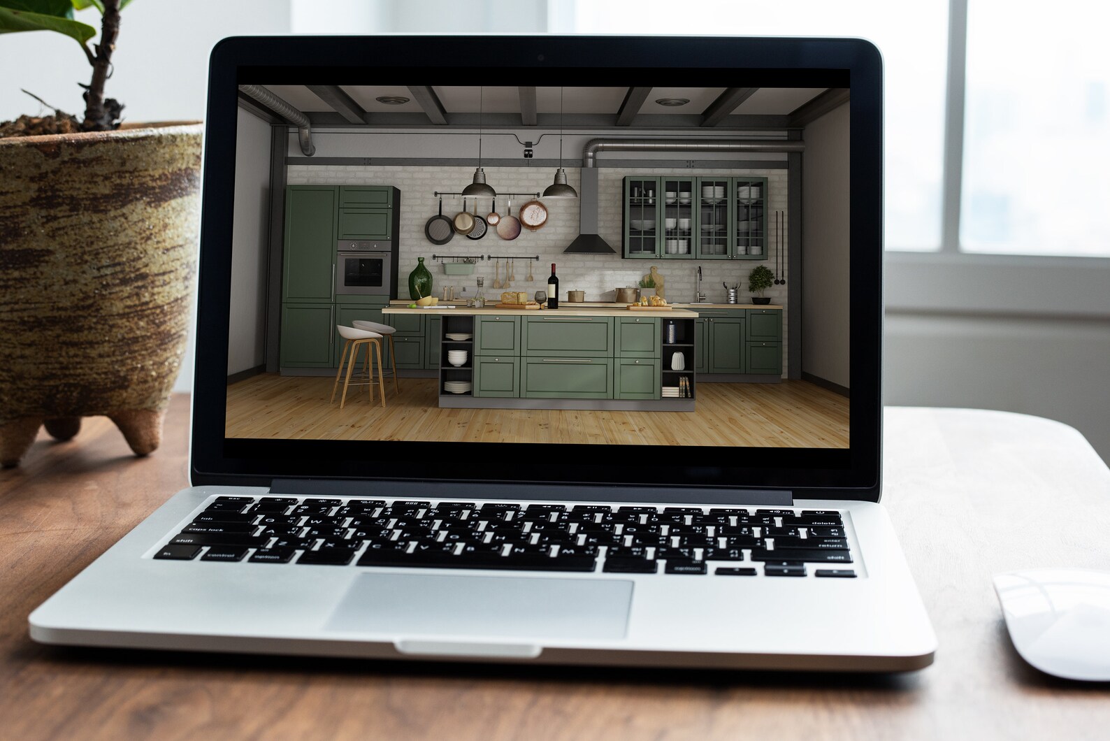 Chic Kitchen Digital Zoom Background, Realistic Virtual Background ...