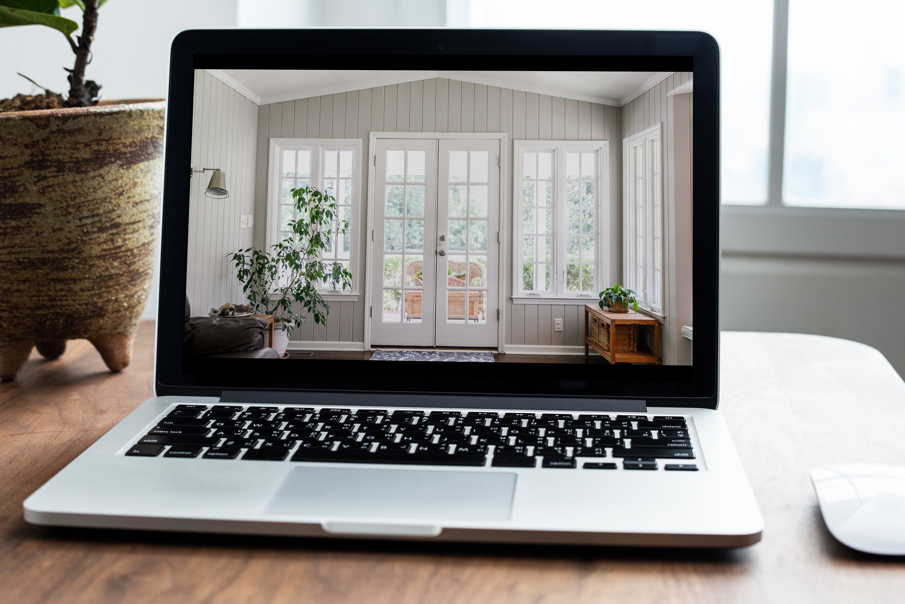 Bright White Windows Zoom Background for Video Calls, Home Office ...